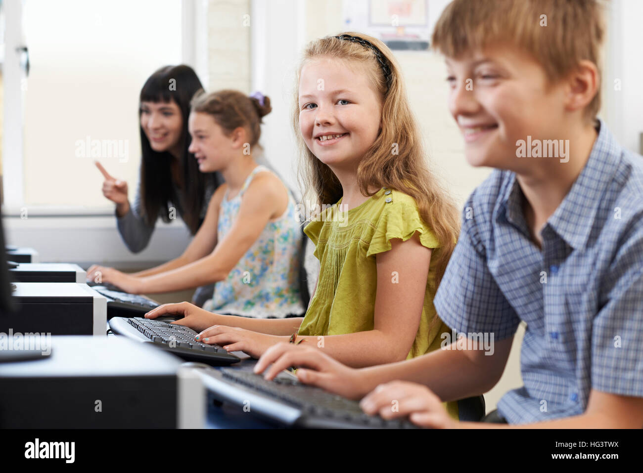 Girl class female teacher hi-res stock photography and images - Alamy