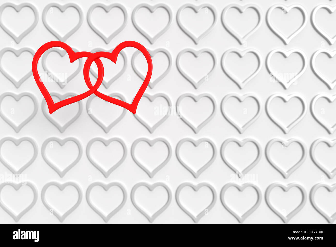 Two hearts over white hi-res stock photography and images - Alamy