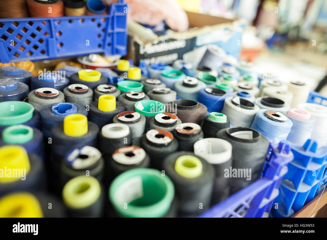 Colorful threads in a box hi-res stock photography and images - Alamy