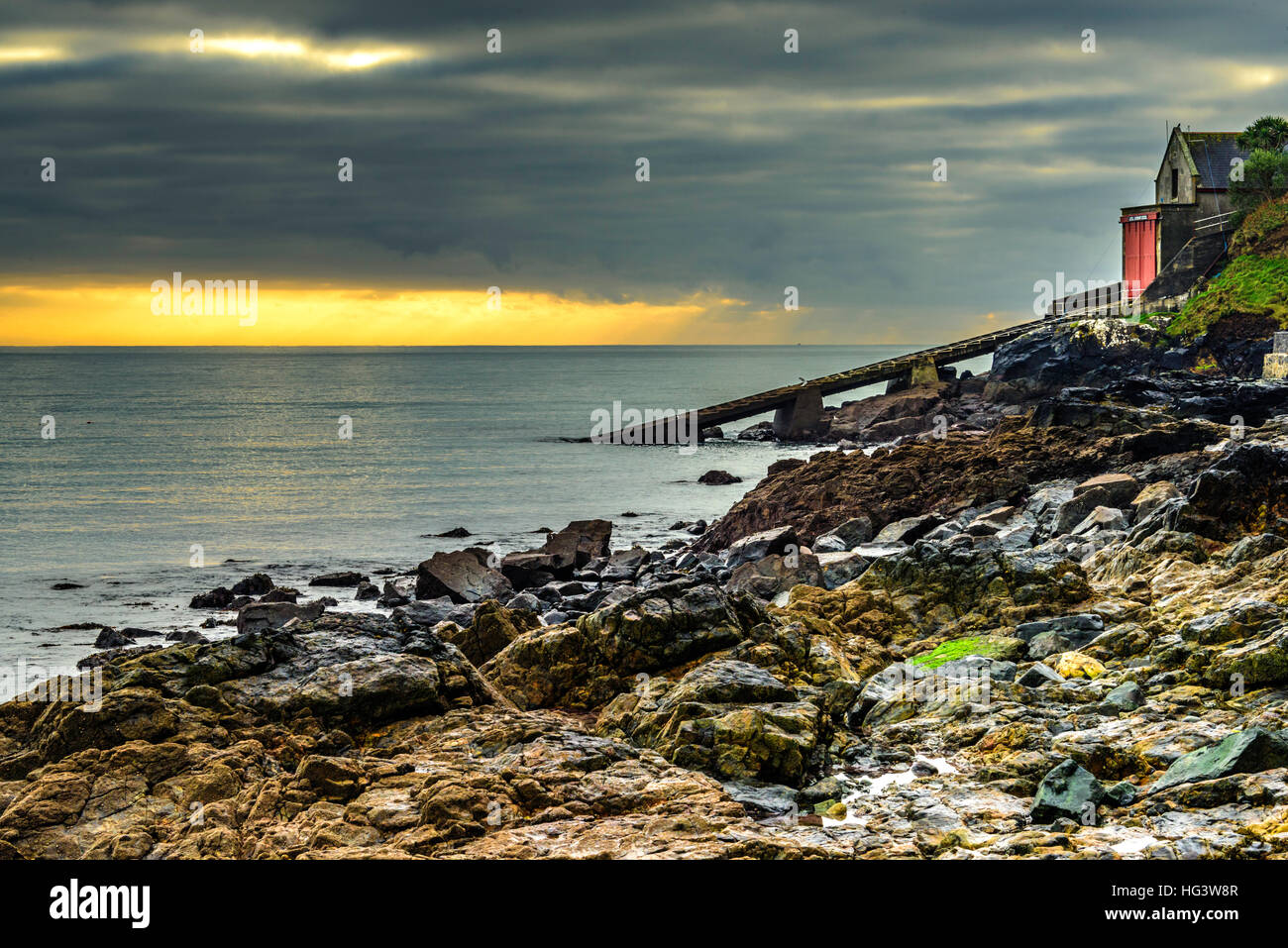 Morning sun at Mousehole and Penlee Stock Photo - Alamy
