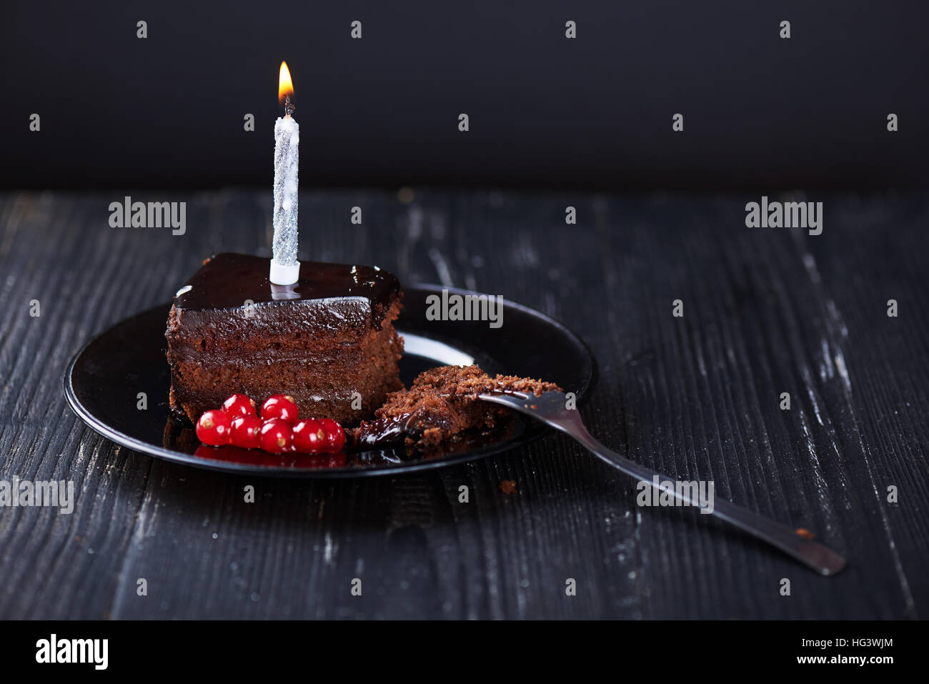 Single Birthday Candle Lit