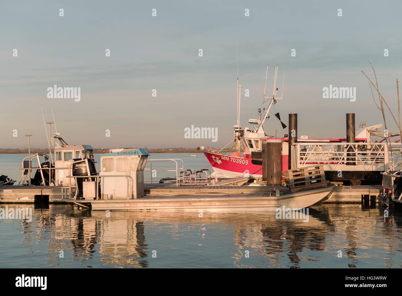 Fisher boat at harbour Stock Photo - Alamy