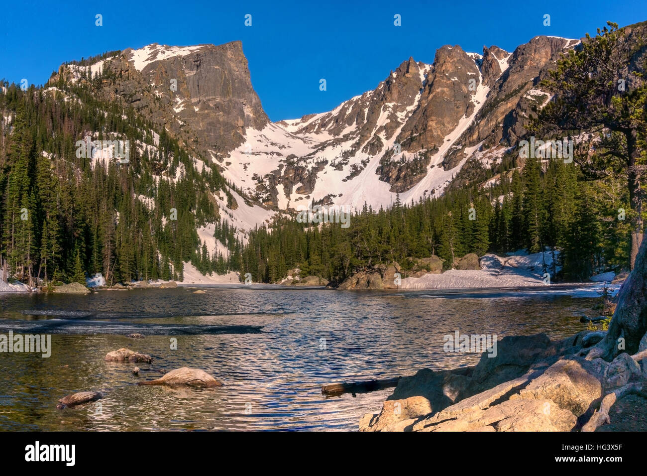 Dream Lake in Rocky Mountain National Park Stock Photo - Alamy