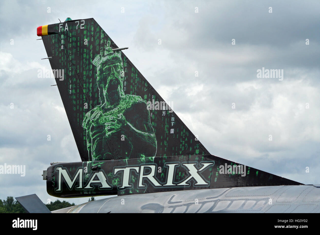 Tail close up of a special painted F-16 fighter jet Stock Photo - Alamy