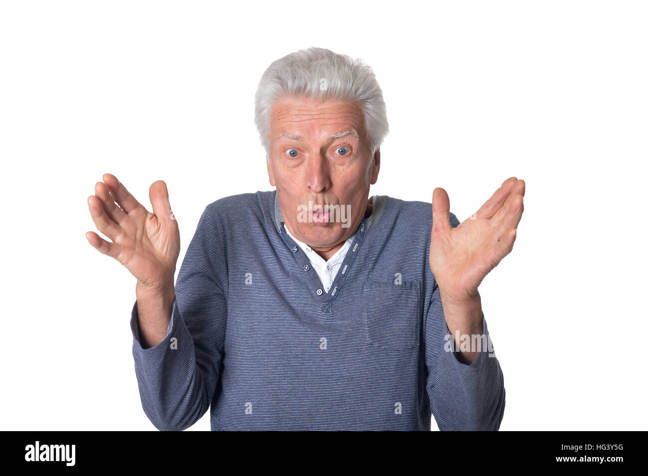 Exited senior man Stock Photo - Alamy