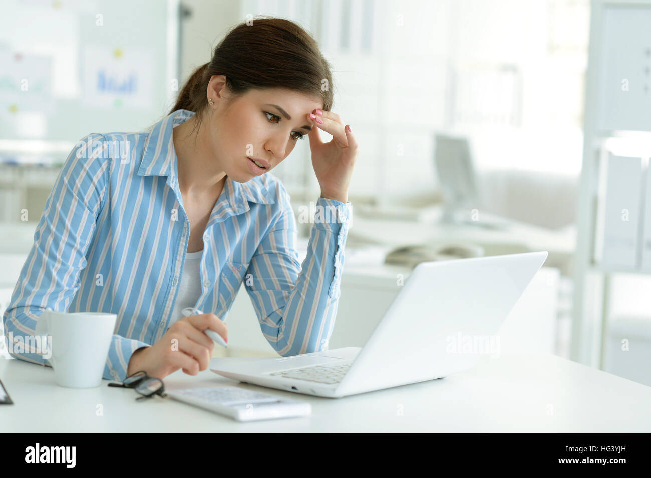 Telecommunications using widgets woman womanly young hi-res stock ...