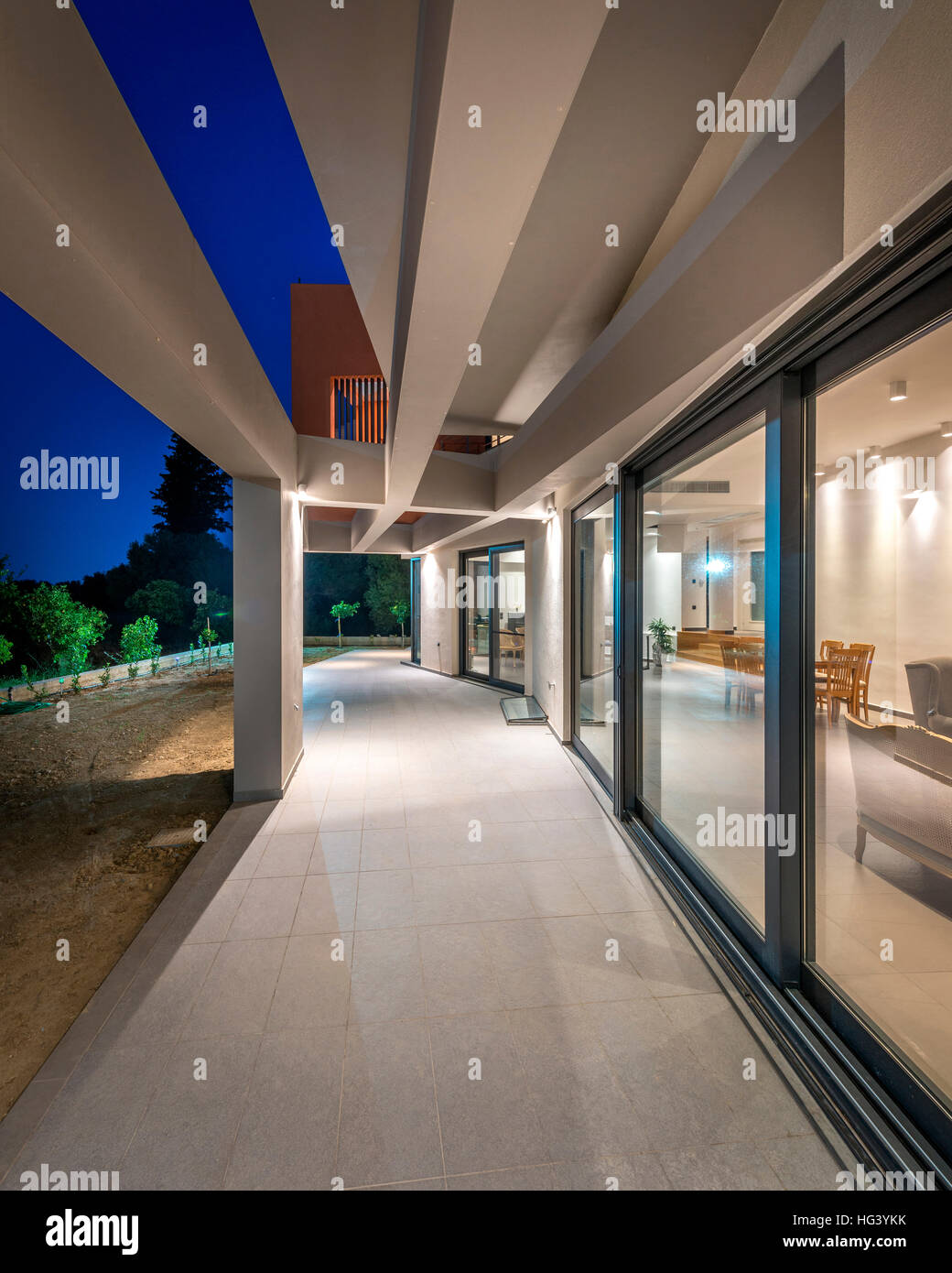 Exterior view of a house in Greece Stock Photo - Alamy