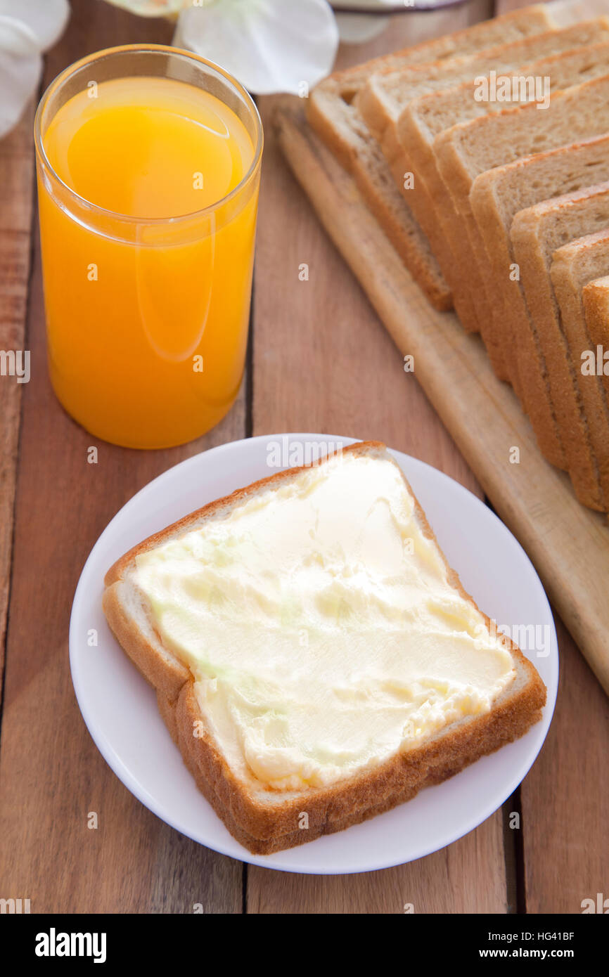 Toast and glass of orange juice hi-res stock photography and images - Alamy