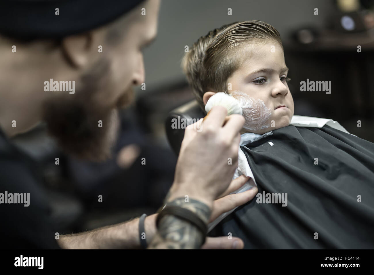 Funny shaving of little boy Stock Photo - Alamy