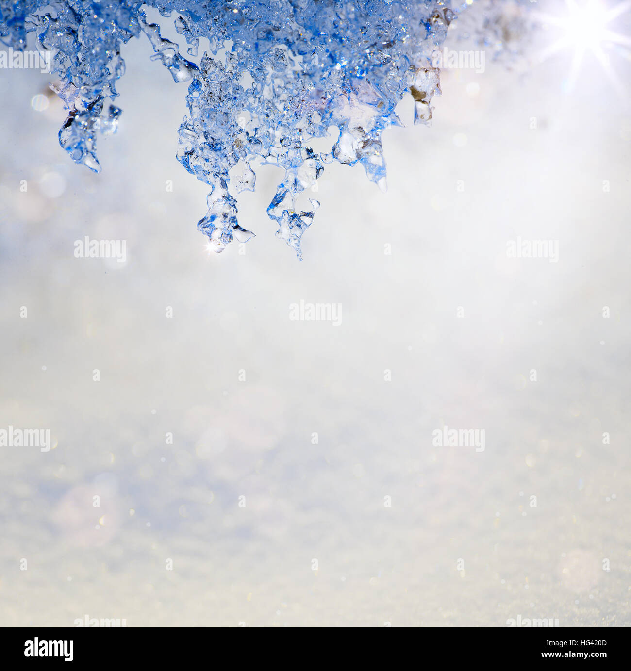 Art Spring Texture background in the form of melting snow with a blue ...