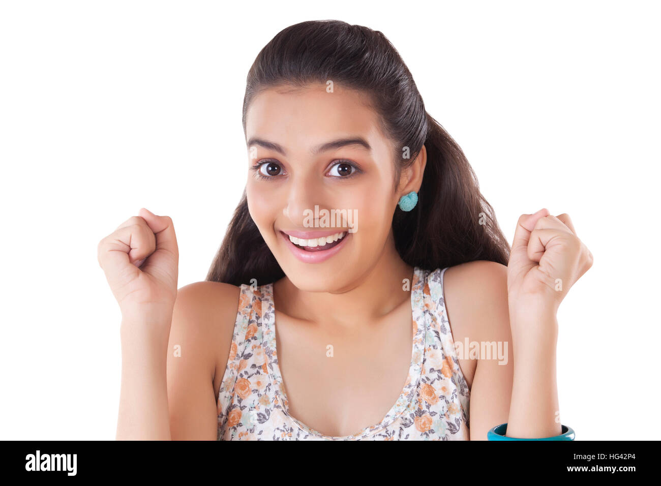 Closeup portrait of winning successful Teenage Girls Stock Photo - Alamy