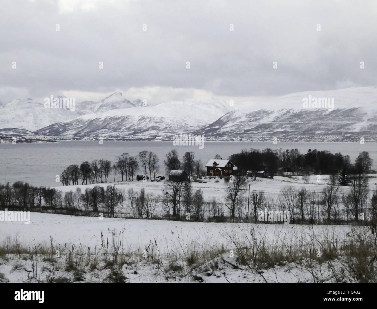 first new snow in Tromso, november 2016 | usage worldwide Stock Photo ...