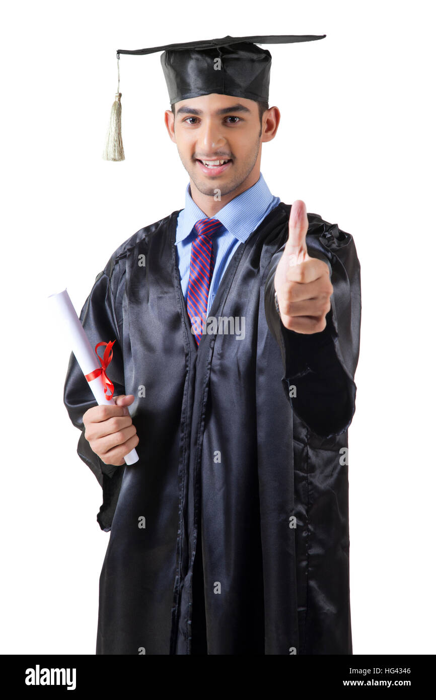 Proud male graduate wearing gown hi-res stock photography and images ...