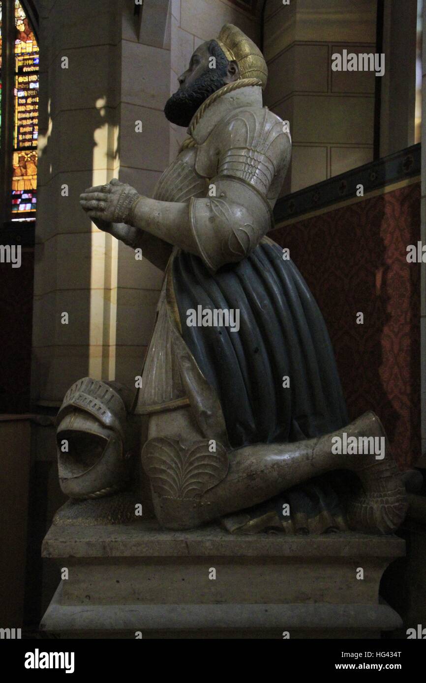 Altar area of the Castle Church in Wittenberg. On the main door of the ...