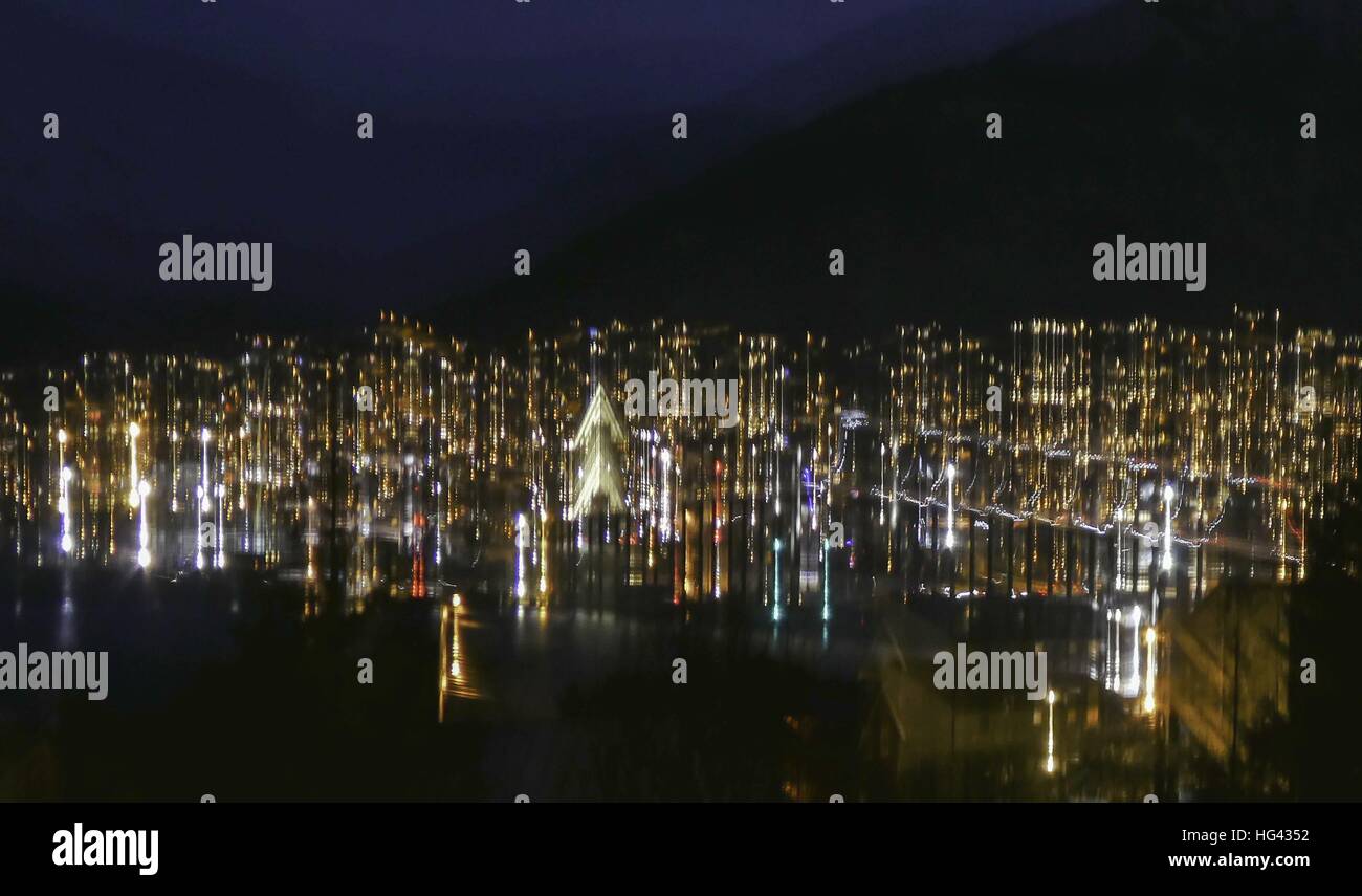 polar night in Tromso blurred, december 2016 | usage worldwide Stock ...