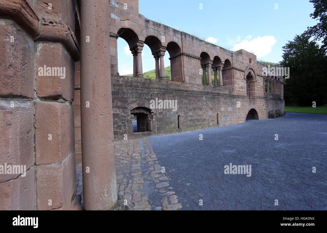 Partial view of the Pallas of Kaiserpfalz in Gelnhausen. Emperor ...