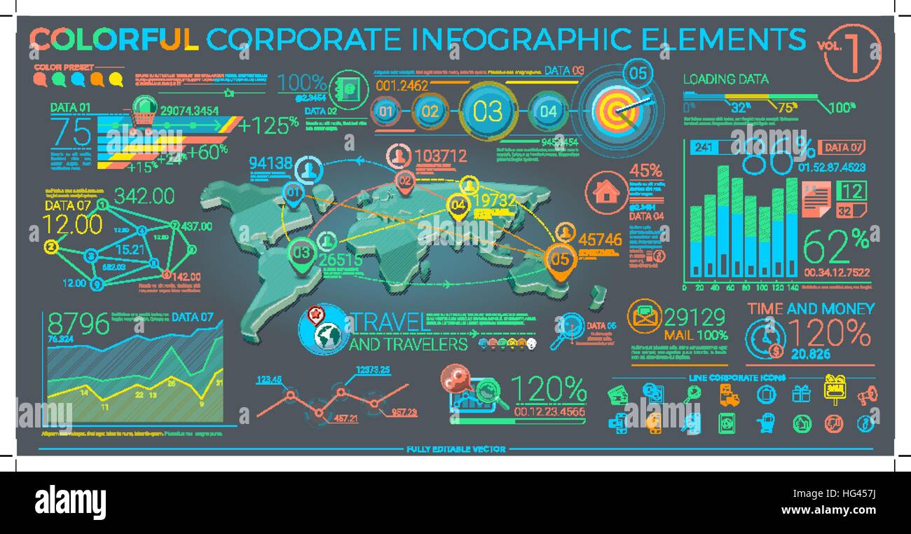 Colorful Corporate Infographic Elements Stock Vector Image & Art - Alamy