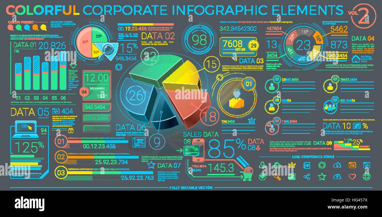 Colorful Corporate Infographic Elements Stock Vector Image & Art - Alamy