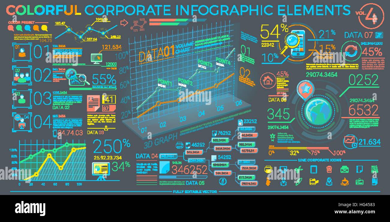 Colorful Corporate Infographic Elements Stock Vector Image & Art - Alamy