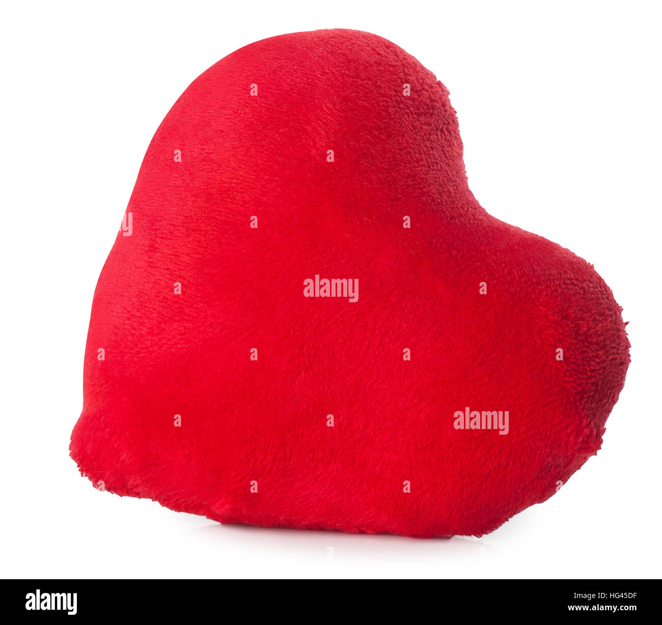 Soft red plush heart isolated on white background Stock Photo - Alamy