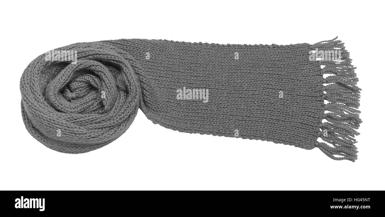 Gray scarf on a white background Stock Photo - Alamy
