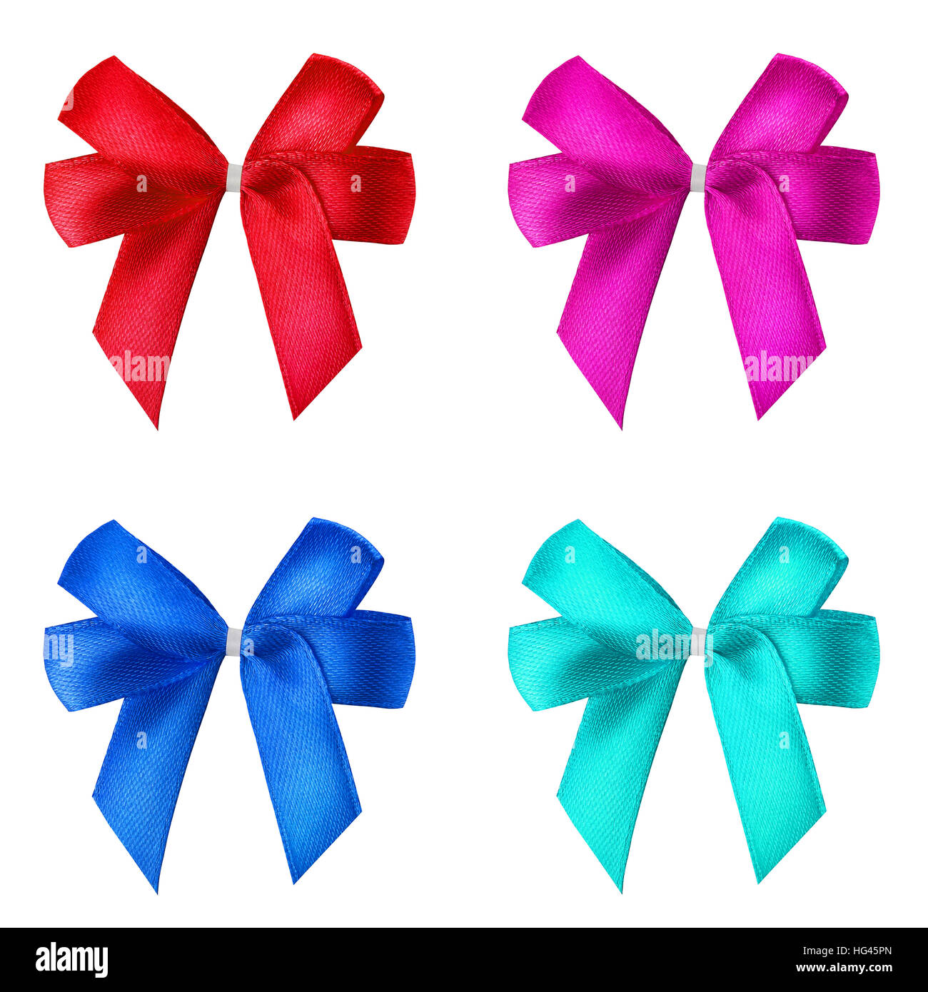 Set of colorful bows isolated on white background Stock Photo - Alamy