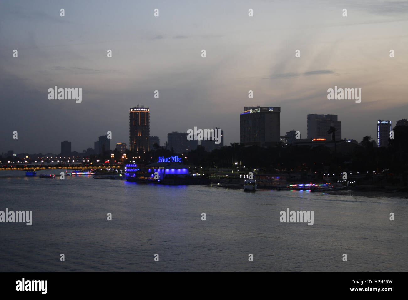 Sunset on the Nile, Cairo, Egypt Stock Photo - Alamy