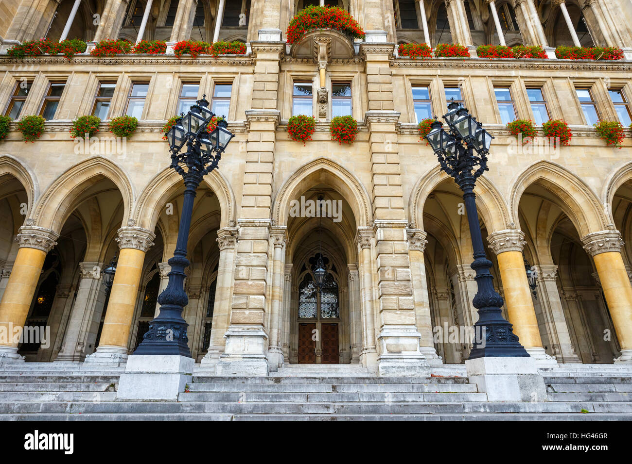 Facade of city hall in Vienna, Rathaus, Austria Stock Photo - Alamy