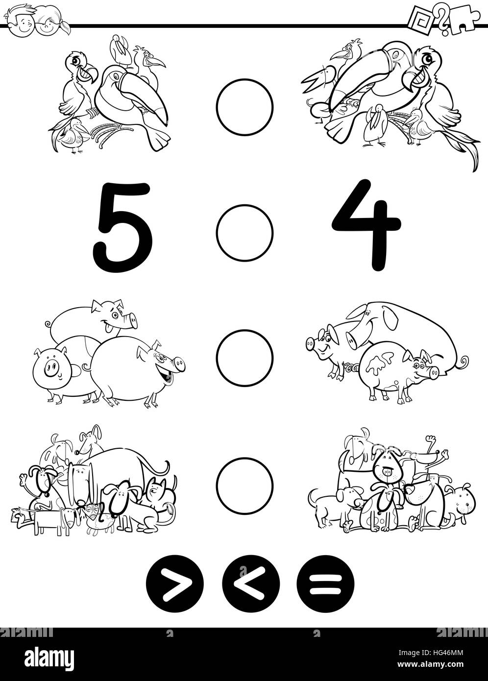 Mathematical counting activity preschool Black and White Stock Photos ...