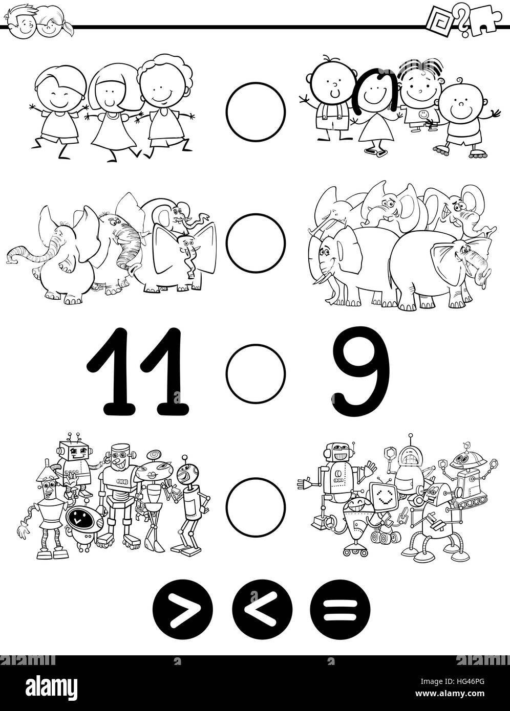 Mathematical counting activity preschool Black and White Stock Photos ...