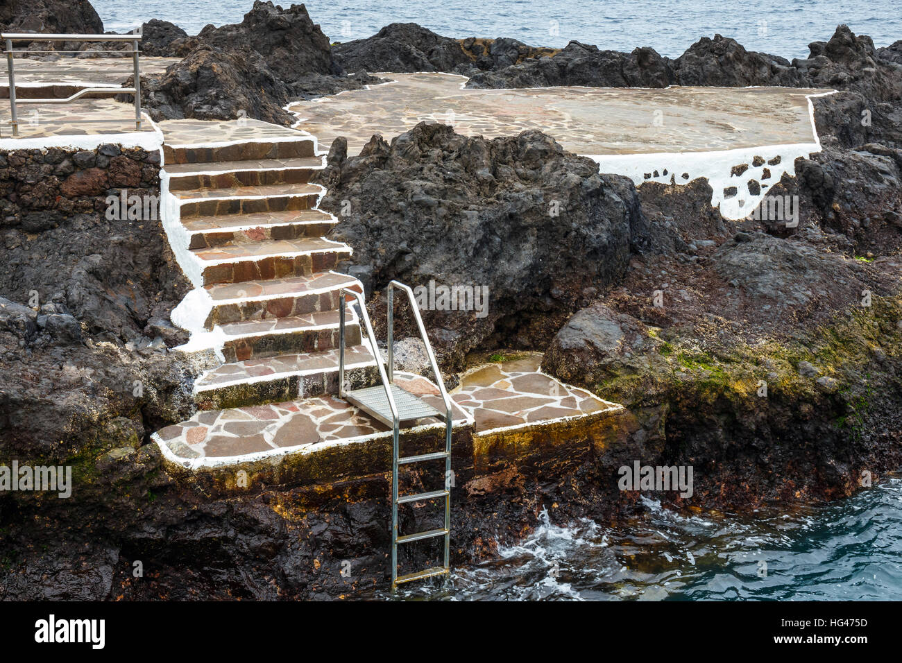 Natural pool in Garachico, Tenerife Island, Canary, Spain Stock Photo ...