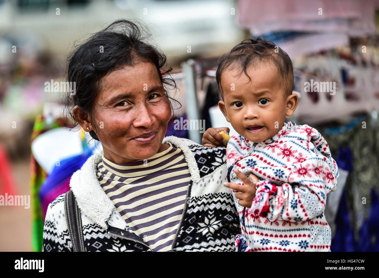 People on the streets around Angkor, Siem Reap, Cambodia Stock Photo ...