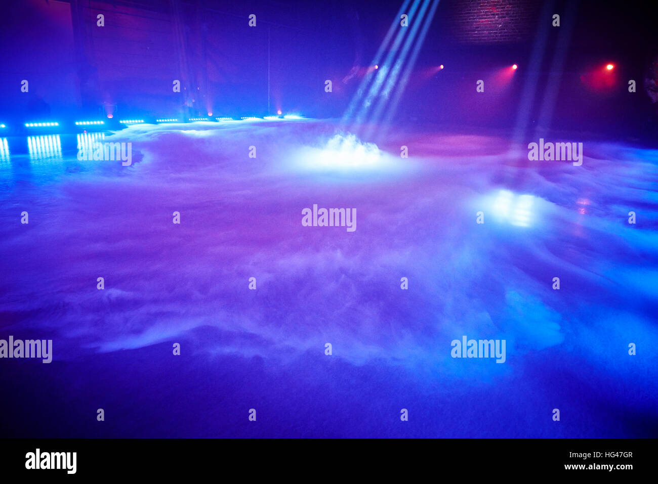 ice floor with stage spotlights for ice dancing Stock Photo - Alamy