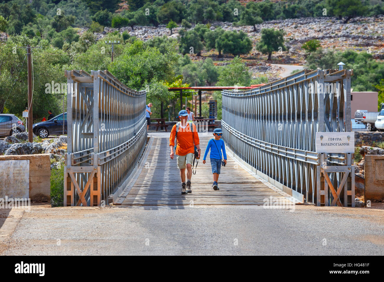 Aradena, Crete, 25 May, 2016: unidentified people visit famous truss ...