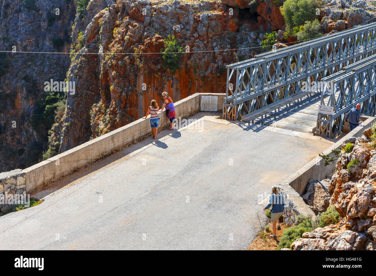 Aradena, Crete, 25 May, 2016: unidentified people visit famous truss ...