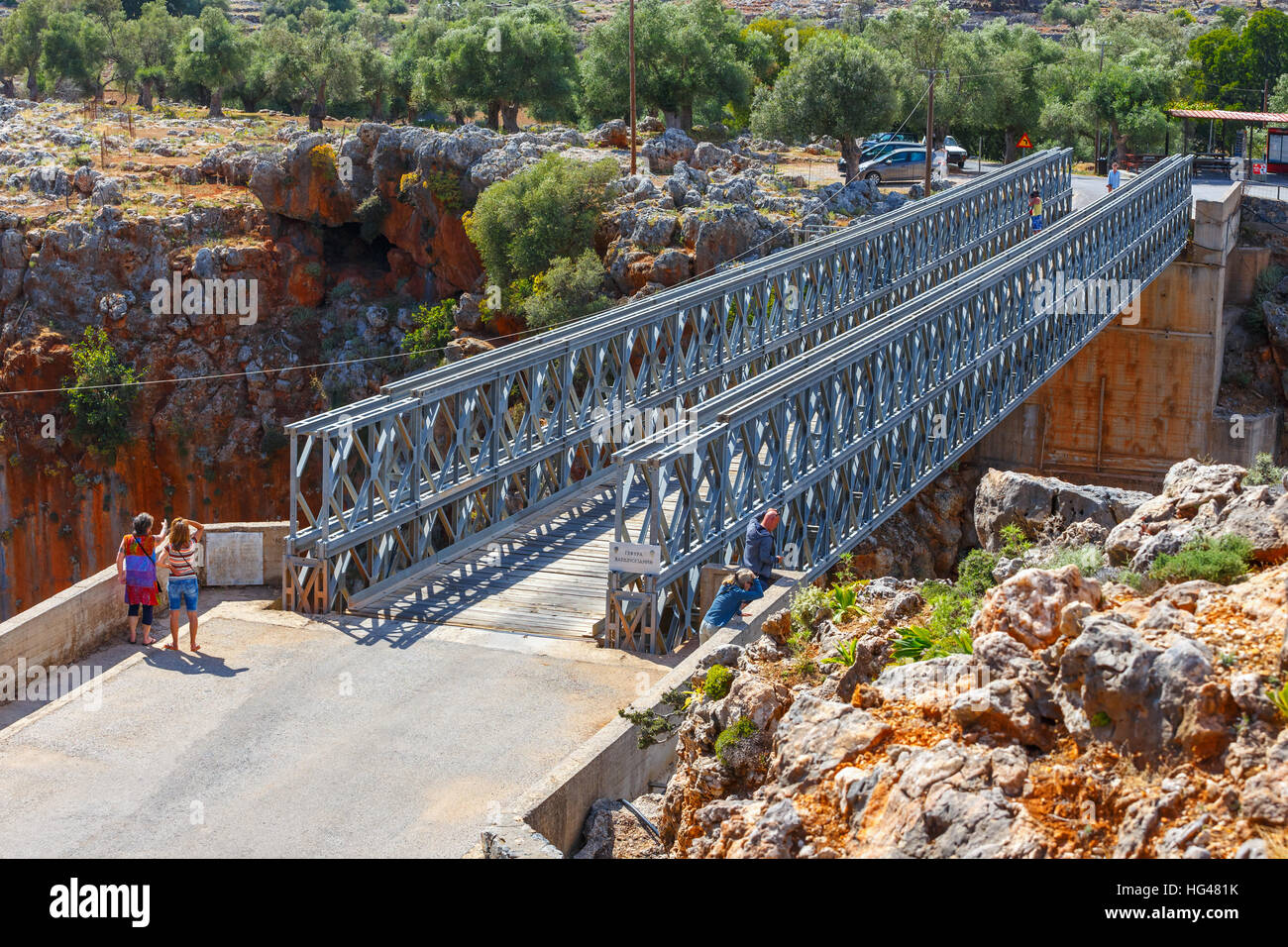 Aradena, Crete, 25 May, 2016: unidentified people visit famous truss ...