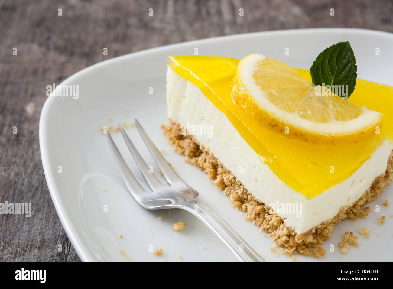 Lemon pie on wooden background Stock Photo - Alamy