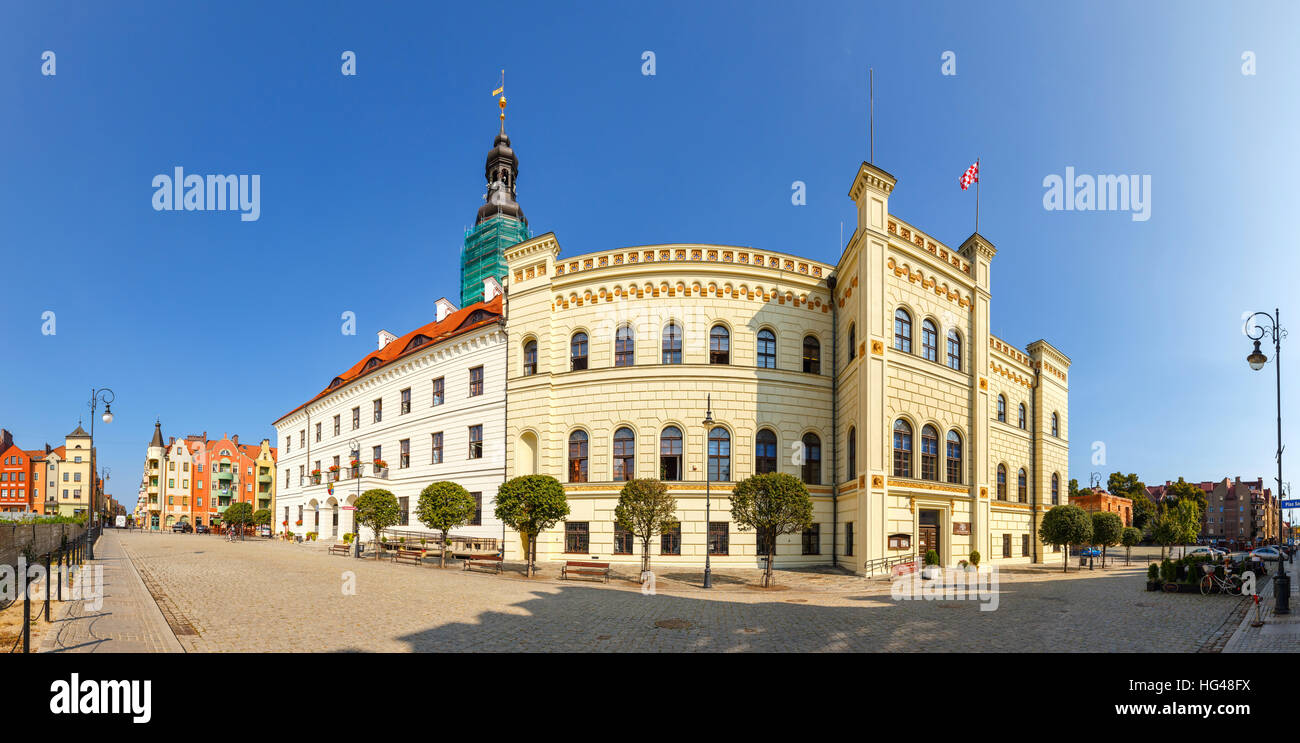 Glogow, Poland - September 14, 2016: Panoramic view of Town Hall in ...
