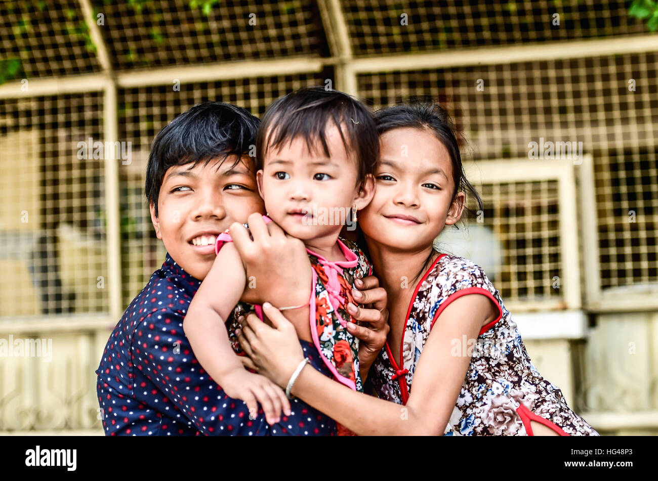 Children on the streets on the Cambodia Stock Photo - Alamy