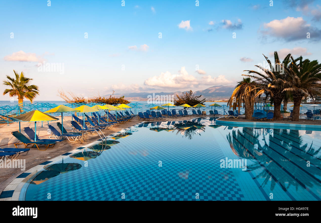 Beautiful swimming pool on shore of Sea Stock Photo - Alamy
