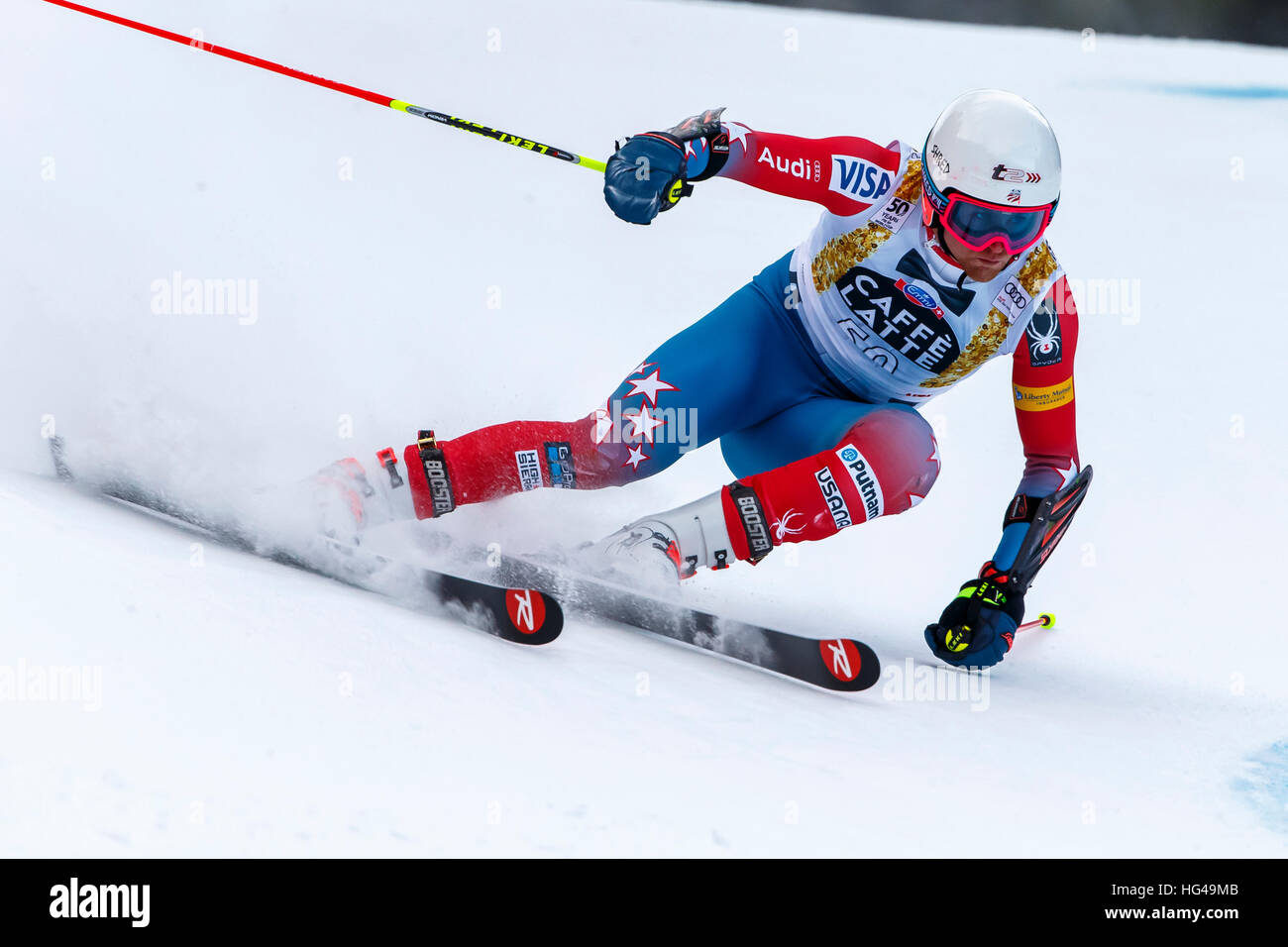 Alta Badia, Italy 18 December 2016. COCHRAN-SIEGLE Ryan (Usa) competing ...