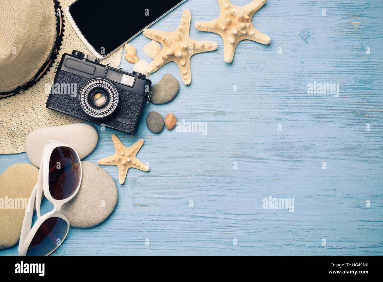 Summer objects for vacation Stock Photo - Alamy