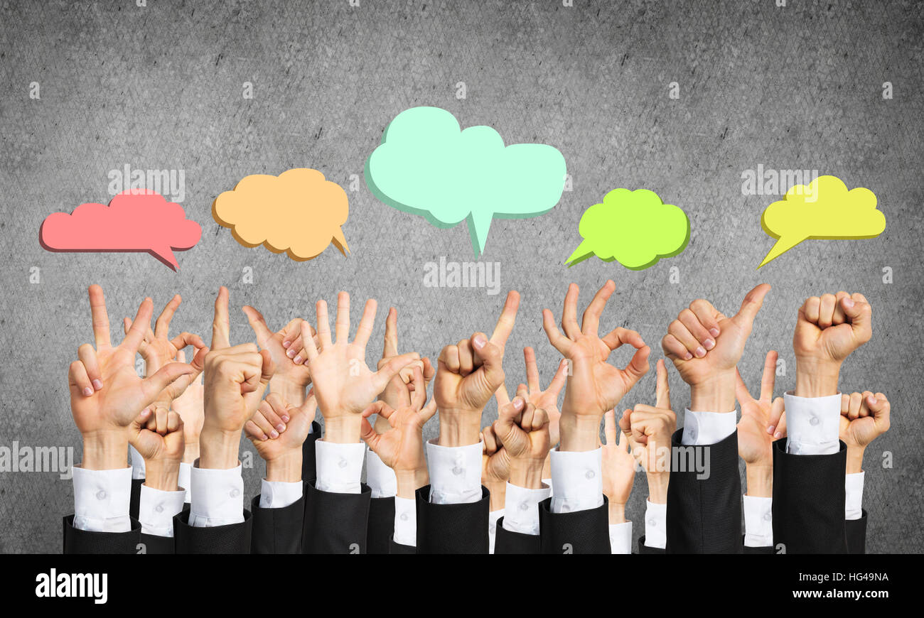 Set of hand gestures and icons Stock Photo - Alamy