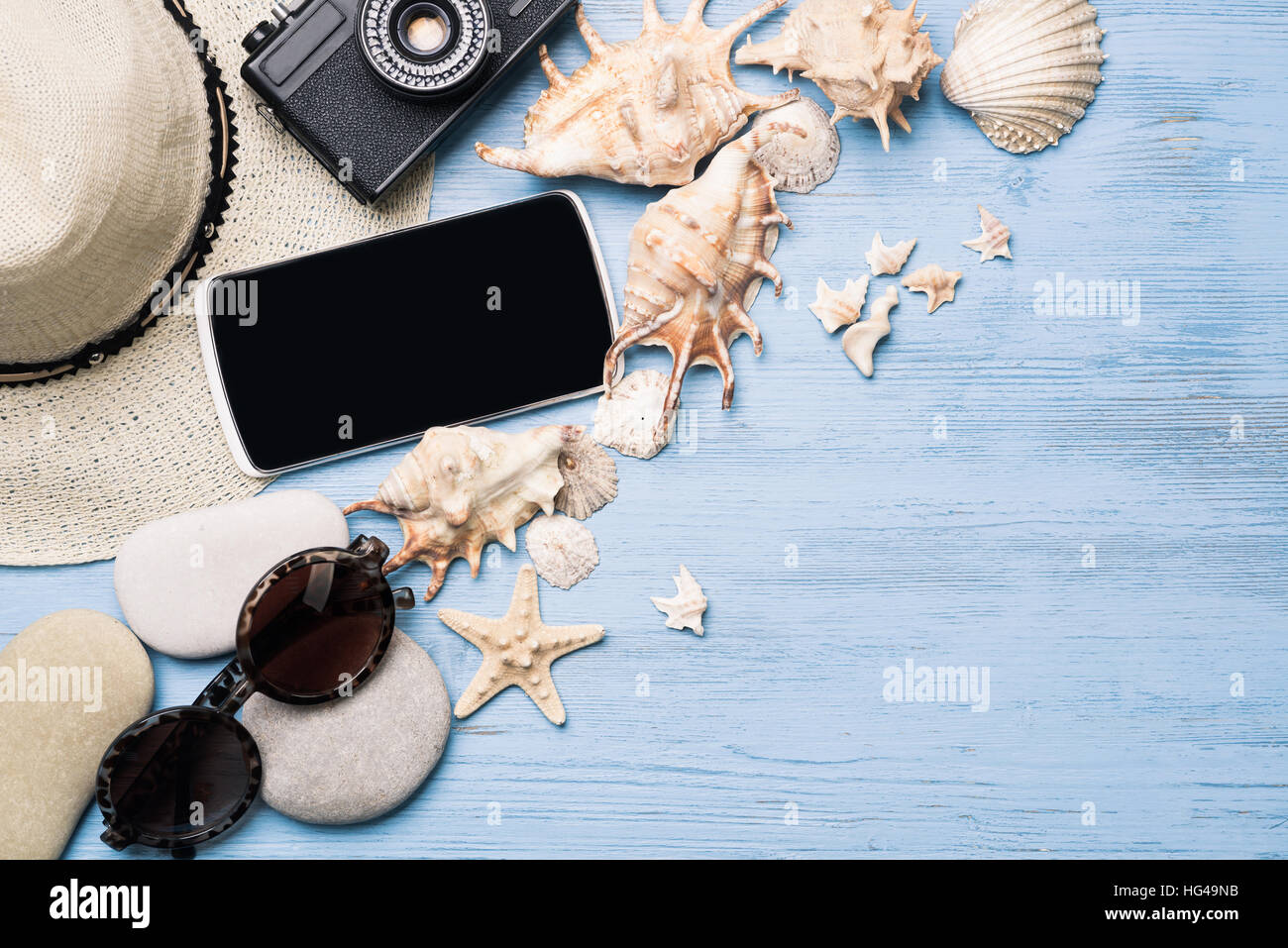 Summer objects for vacation Stock Photo - Alamy