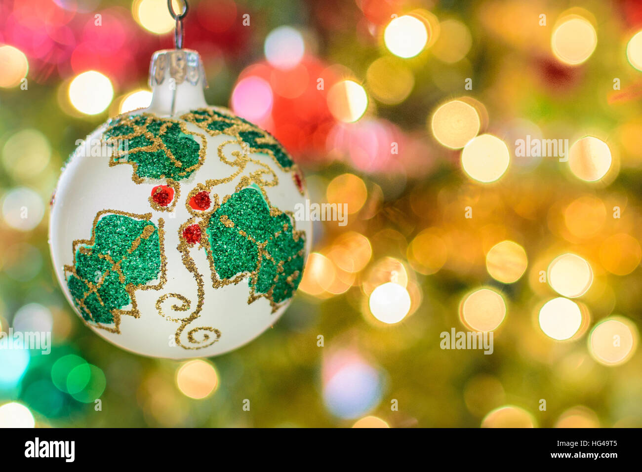 Vintage Christmas ornament with a shallow depth of field with Christmas ...
