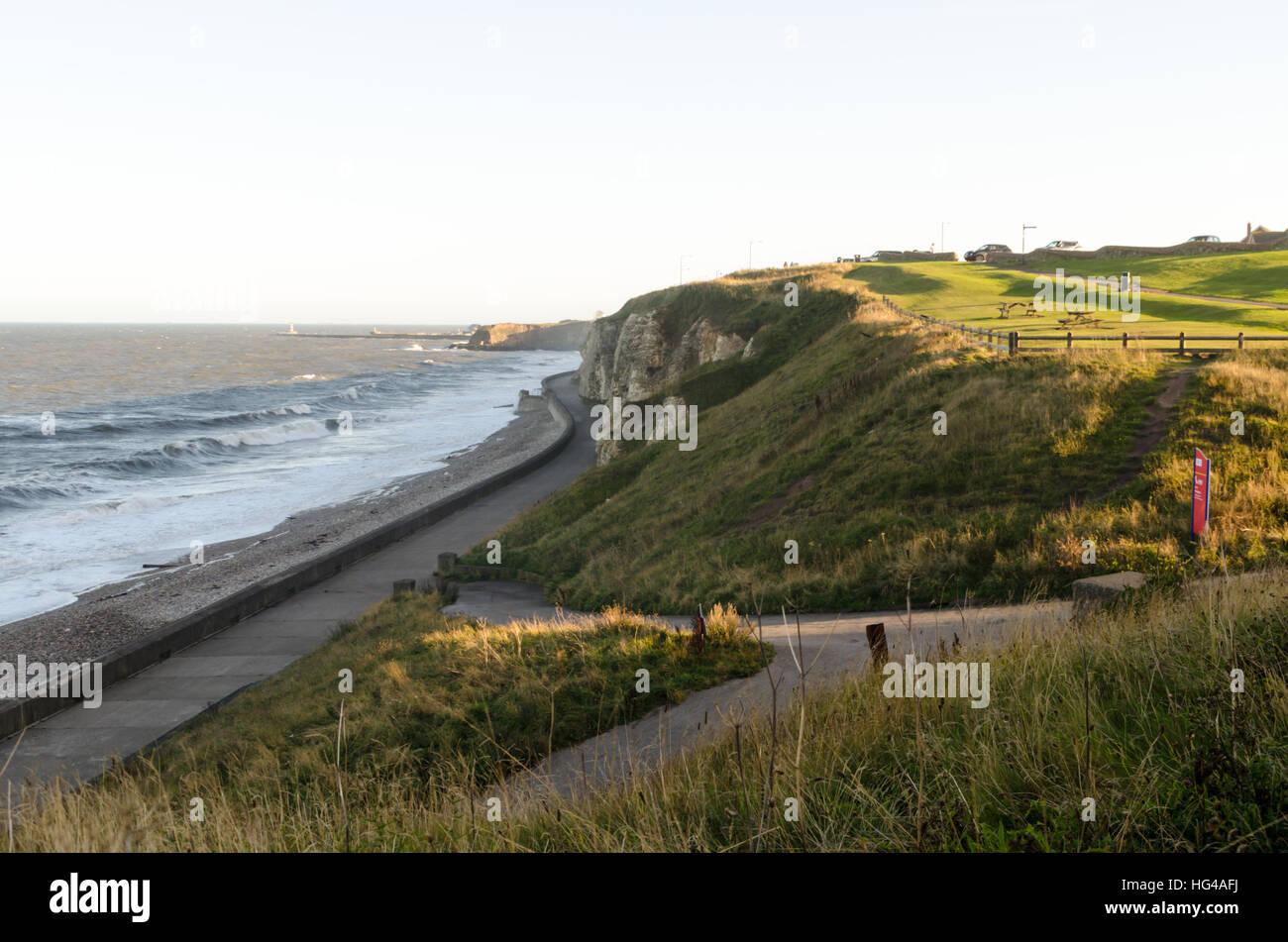 View looking South towards Seaham from the B1287 road, showing the ...