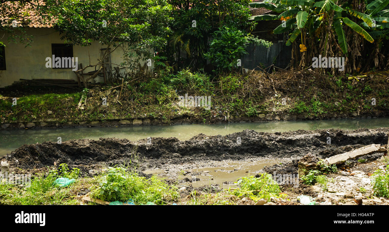 River with mud photo taken in Semarang Indonesia Stock Photo - Alamy