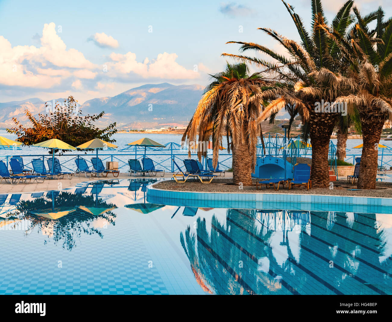 Beautiful swimming pool on shore of Sea Stock Photo - Alamy