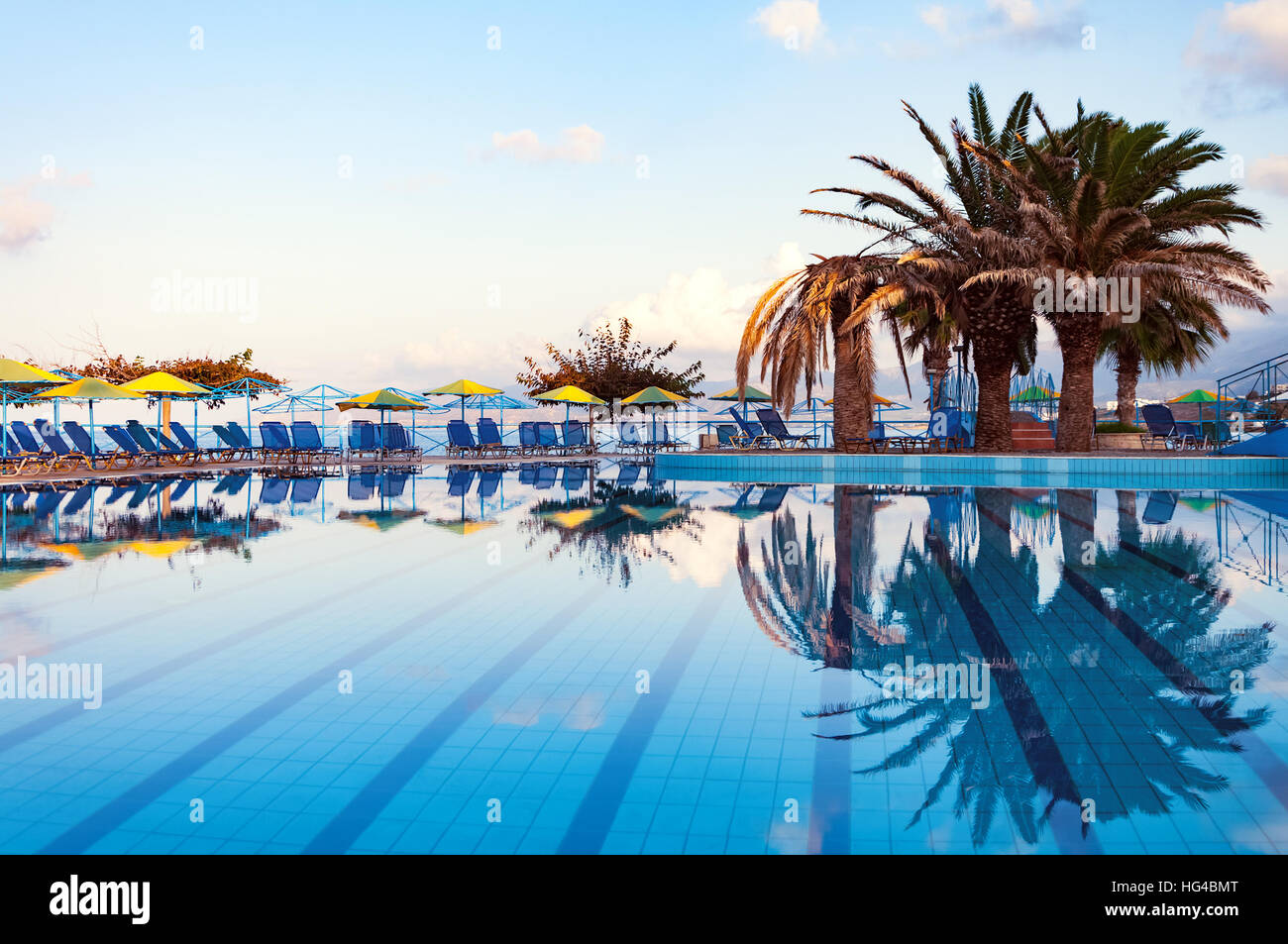 Beautiful swimming pool on shore of Sea Stock Photo - Alamy