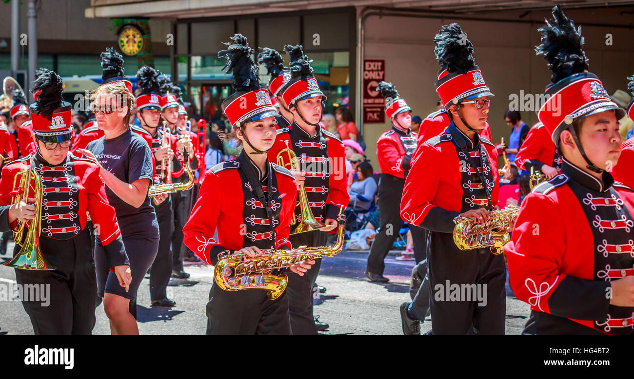 Portland, Oregon, USA - June 6, 2015: Oregon City High School Marching ...